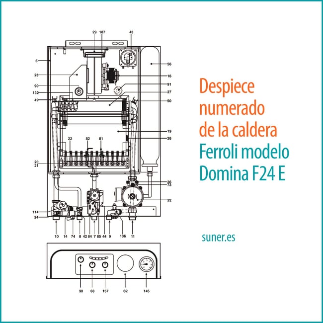 Despiece de la caldera Ferroli Domina 24 E